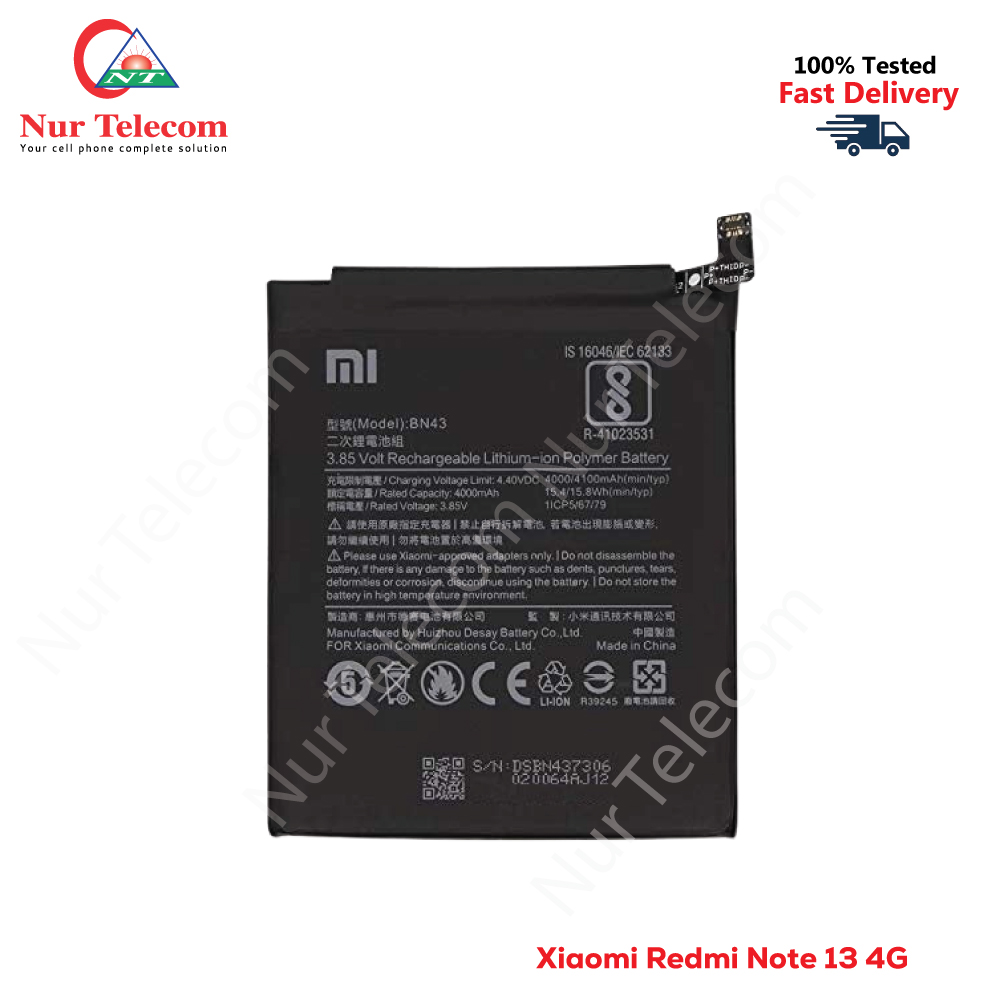 Xiaomi Redmi Note 13 4G Battery Price In BD - Nur Telecom