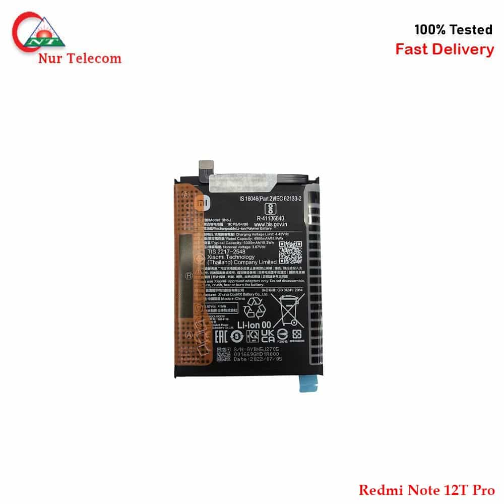Xiaomi Redmi Note 12T Pro Battery Price In bd - Nur Telecom