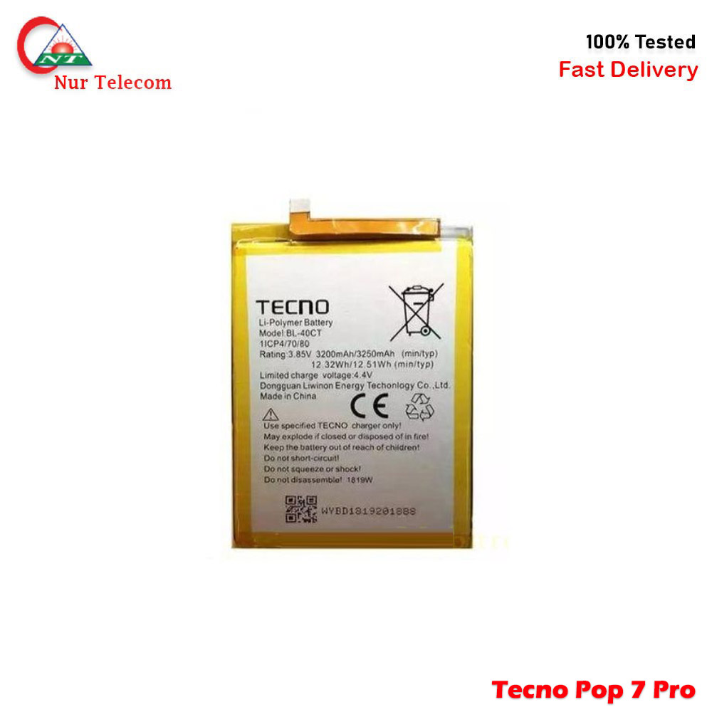 Tecno Pop 7 Pro Battery Price In Bd - Nur Telecom