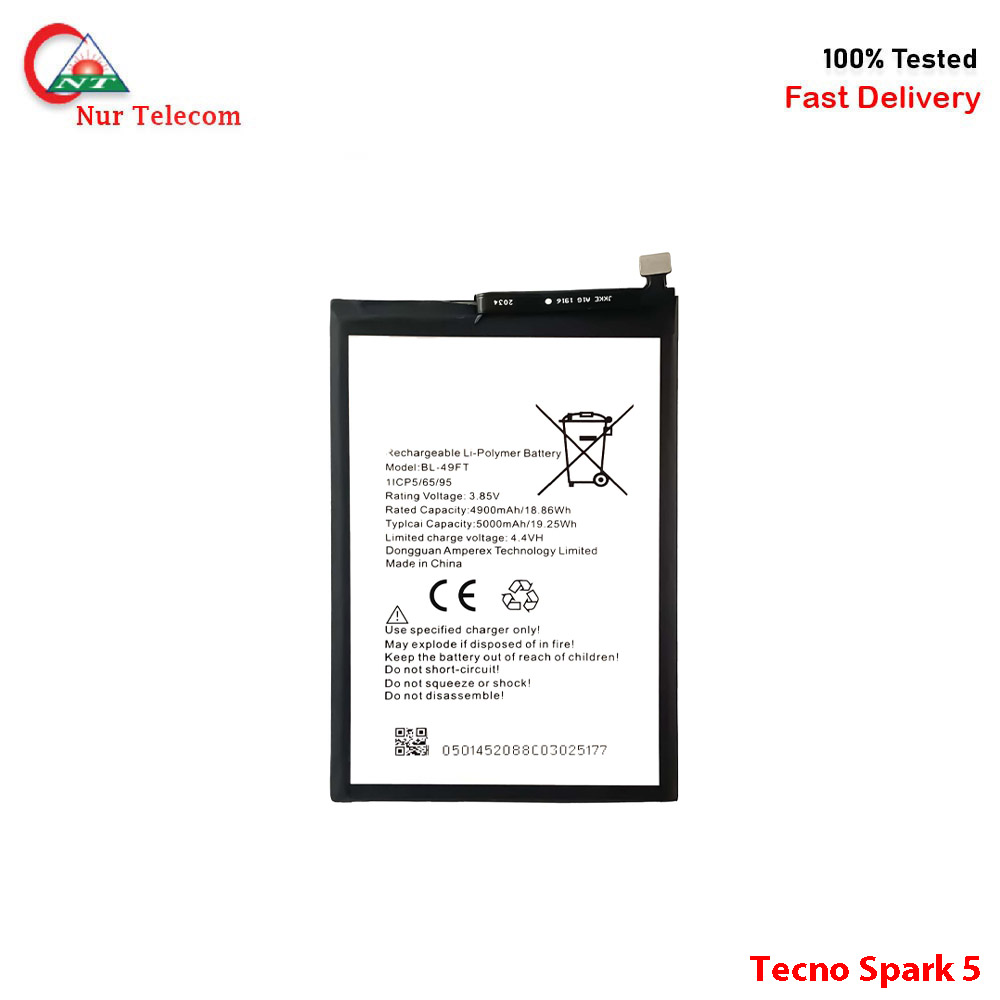 Tecno Spark 5 Battery Price In BD - Nur Telecom